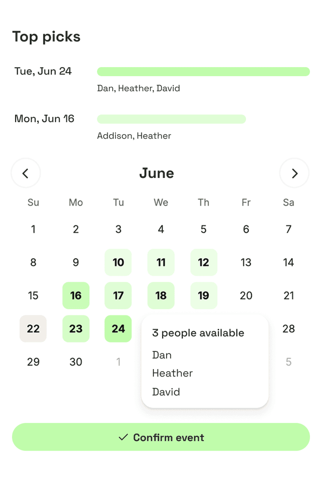 Find the perfect time for meetups | Whenever Works